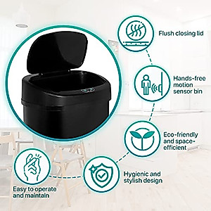 Dkelincs Touchless Trash Can for Kitchen Bathroom Bedroom Home Office, 13 Gallon Automatic Stainless Steel Garbage Can with Lid