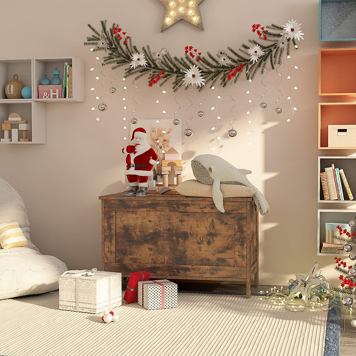 HOOBRO Storage Chest and Kids Bookshelf, Wooden Storage Box, Toy Storage Organizer BF75CW01-BF31CW01