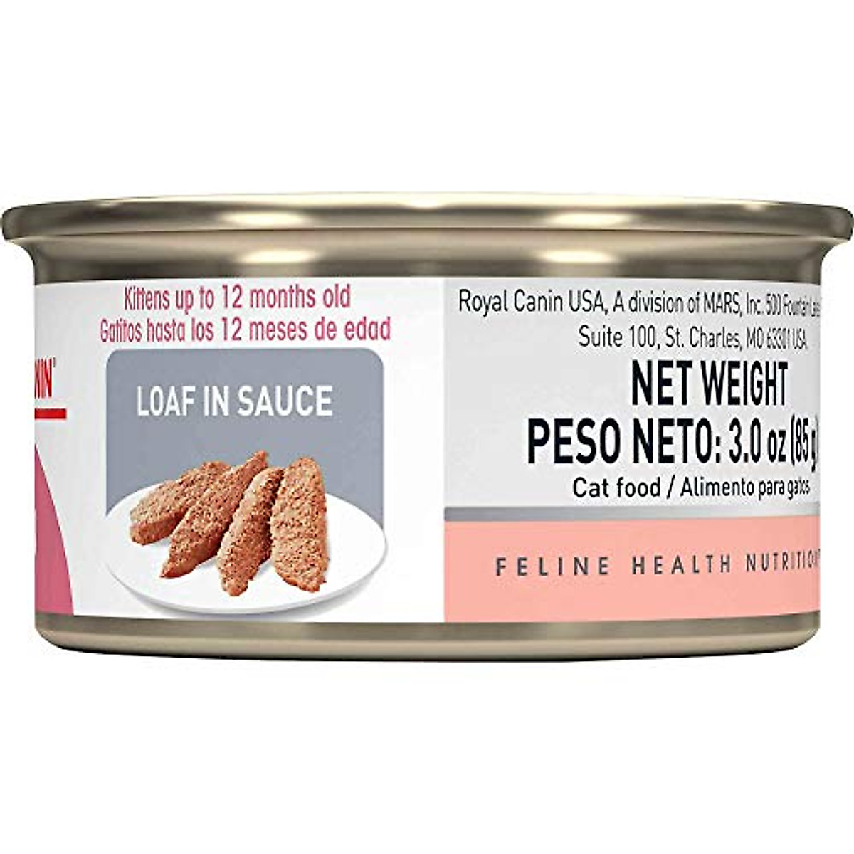 Royal Canin Feline Health Nutrition Kitten Loaf in Sauce Canned Cat Food, 3 Ounce (Pack of 24)