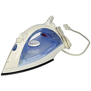 Hamilton Beach Commercial Lightweight Steam Iron with 3-Way Automatic Shutoff and Nonstick Soleplate (HIR200R), White and Blue
