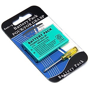 Gameboy Advance SP Battery: Gameboy SP Battery Replacement Lithium-ion Batteries - Compatible with Nintendo GBA SP Battery (3.7V 850mAh)
