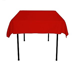 YLZYAA Tablecloth - 54 x 54 Inch -Red-Square Polyester Table Cloth, Wrinkle,Stain Resistant - Great for Buffet Table, Parties, Holiday Dinner & More