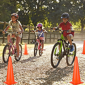 18 Inch Traffic Safety Cones, [4 Pack] Orange Parking Cones Training Cones, Plastic Cones for Indoor/Outdoor Activity & Festive Events