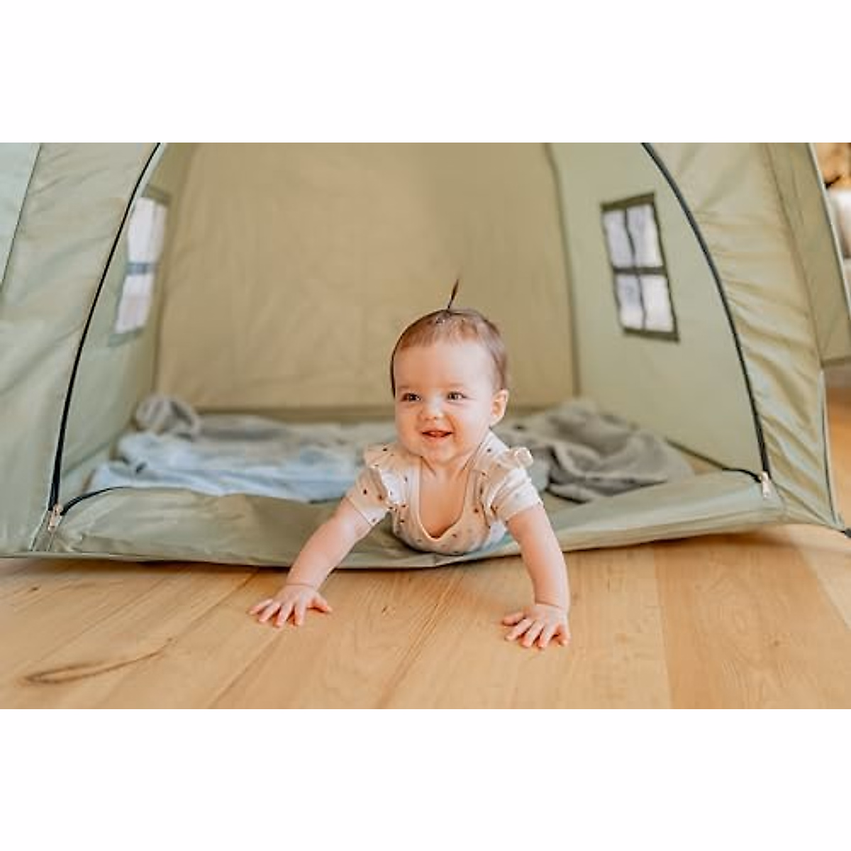You Little Cutie Kids Popup Play Tent, No Setup Required, Neutral Color, 4x4x4' (terrazzo)