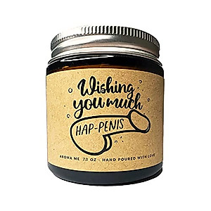 Funny Engagement Scented Candles Relaxing Lavender for Couples, New Weds (Wish You Much Happiness, 7 OZ / 200 Gram)