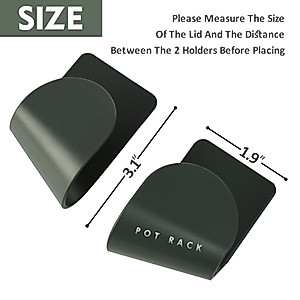 DZHF Pot Lid Organizer, Pot Pan Lid Organizers Holder Inside Cabinet Door, Wall Mount (Set Of 6 Pairs), Green