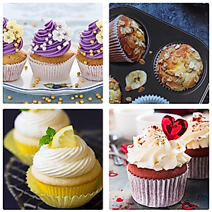 Beasea Muffin Pan 6 Cup, Set of 2 Non Stick Muffin Baking Pan, Carbon Steel Muffin Pan Bakeware Set Cupcake Baking Pan for Oven Baking