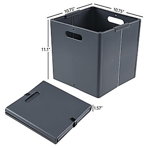Vadidiya Plastic Folding Storage Cube Bins, Collapsible Storage Cubes, 4 Packs