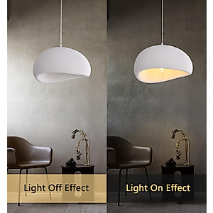 DENGNBJ 16 Inch Large Modern Pendant Light Simple Stylish Bird's Nest Shape - Concrete Pendant Light with E26 Base - Ideal Dining Room Pendant Light for Kitchen and Hallway