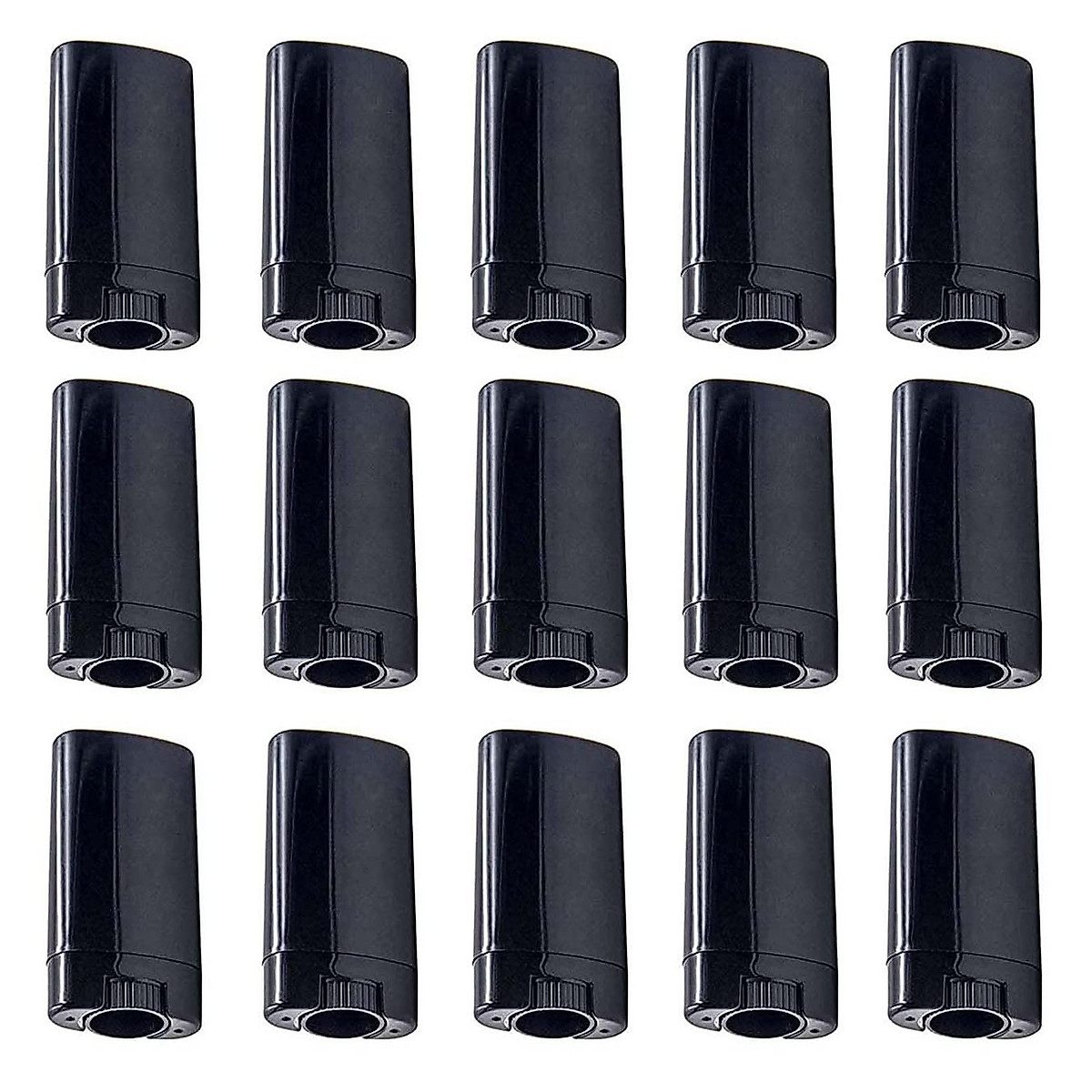 Minsily 20 PCS 15ml Empty Plastic Oval Deodorant Containers Oval Lip Balm Tubes 0.5 Oz Deodorant Sticks Containers Oval Twist-Up Tubes BPA-Free for DIY Homemade Crayon Chapstick Vials Holder(Black)