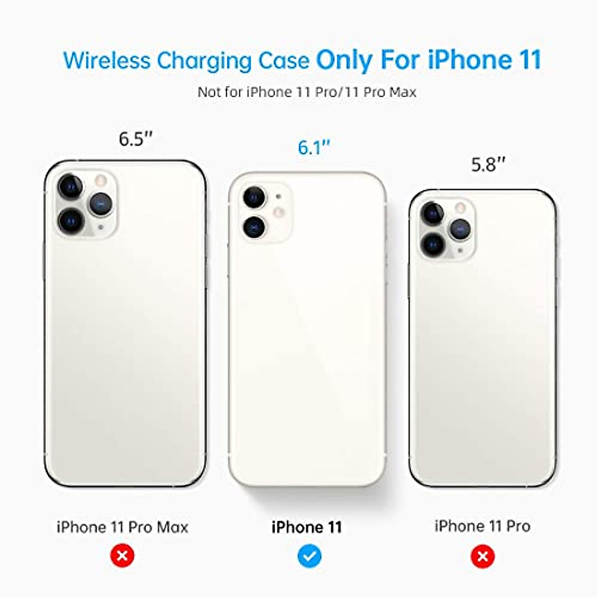 NEWDERY Battery Case for iPhone 11 Qi Wireless Charging Compatible, 5000mAh Extended Rechargeable Portable Charger Case for iPhone 11 (6.1 inches)