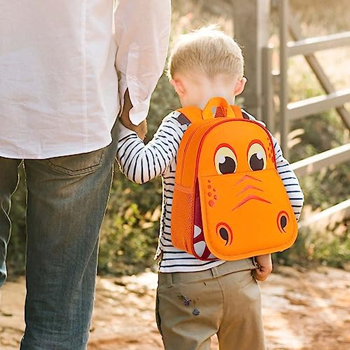 gxtvo Toddler Backpack for Boys, Dinosaur Kids Preschool Bookbag and Lunch Box, 12" Cute Cartoon Animal Schoolbag