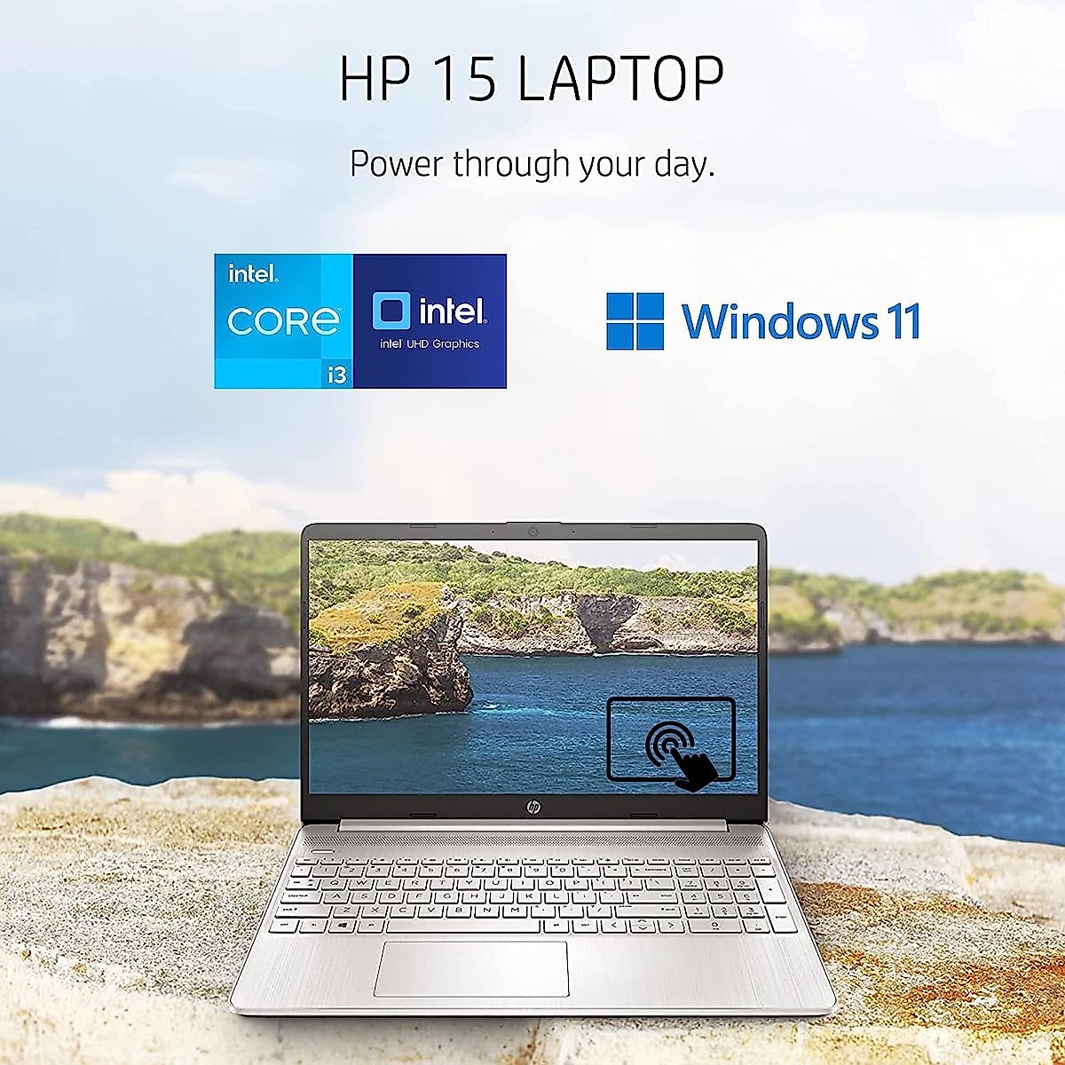 HP 2023 Laptop, 15.6" Touchscreen Display, Intel Core i3-1115G4 Processor(Beat i5-1035G4), 16GB RAM, 512GB SSD, WiFi, Bluetooth, Numeric Keypad, Windows 11 Home in S Mode, Silver
