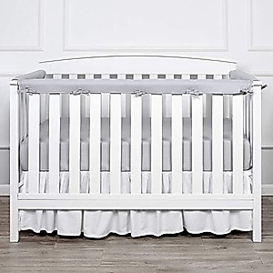 Ruddiscrad Soft Bed Edge Anti Collision Cover, 3 Pieces (one Set) Wrapped Edge Protector Strip Cushion for Teething Bed Guardrail Cover Furniture Boys & Girls for Standard Críb (Grey)