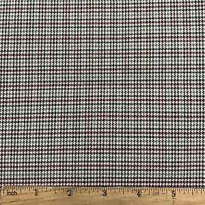Houndstooth Checker Spandex Plaid Fabric, 7.5oz psq,2 Yards 59in Width, for Kilt Scottish Skirt Coat Jacket Suit, Pied de Poule (Pattern A)