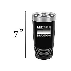 Rogue River Tactical Funny Let's Go Brandon 20 Ounce Large Stainless Steel Travel Tumbler Mug Cup Great Gag Gift (Black)
