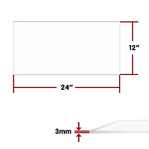 KLEARSTAND 2 Sheets of 12" x 24" x 0.09" (2.286mm Thick) Clear Plexiglass, Highly Versatile, Light Weight and High Impact Strength, Made in USA