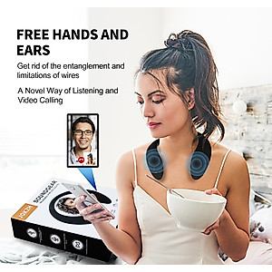 JQKZH Neckband Bluetooth Speaker, Neck Bluetooth Speaker Wireless, Wearable Bluetooth Speaker System for Gaming, Movies and Music, True 3D Stereo Surrounding