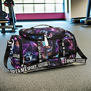 Gym Duffle Bag Backpack with Shoe Compartment,4 ways Travel Backpack for Women and Men,Multi-Functional Weekender bag with Waterproof Layer&Laptop Compartment for Fitness, Travel,Camping(Metallic)