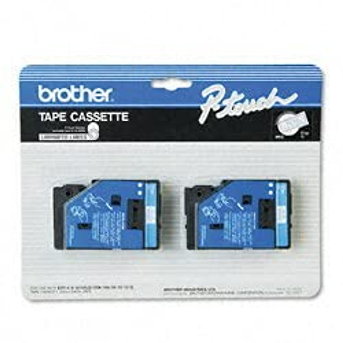 2/Pack 1/2" (12mm) Blue on White TC Tape for Brother PT-20, PT20 Label Maker