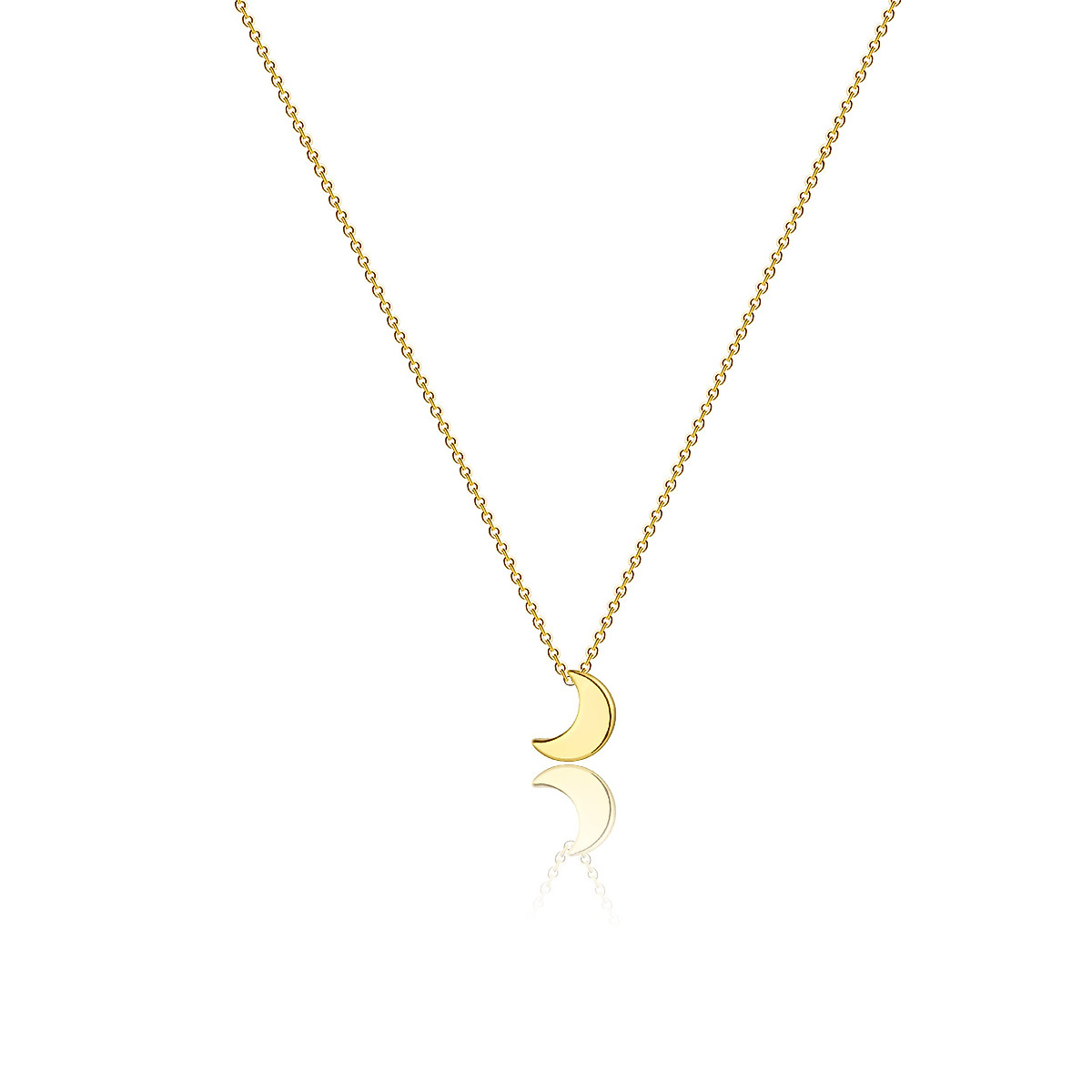 Tasiso Dainty Moon Pendant Necklace for Women 14K Gold Crescent Moon Long Necklace Delicate Bohemian Charm Necklace Minimalist Jewelry Gifts