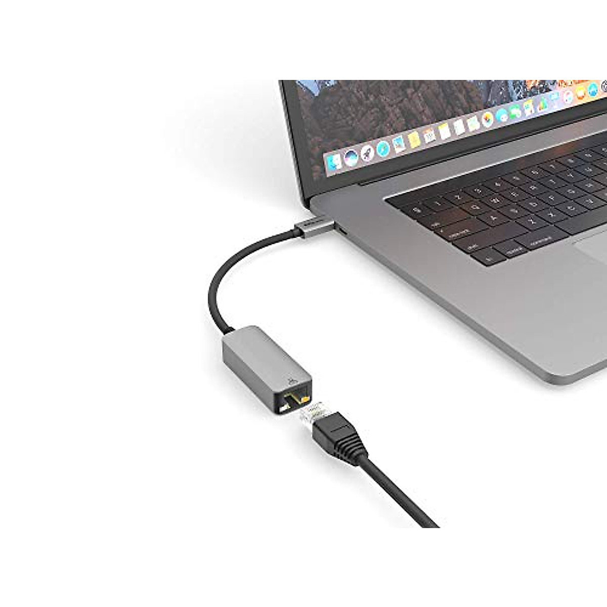 EZQuest USB-C to Gigabit Ethernet Adapter, 10/100/1000 Mbps with Anodized Aluminum Sleeves and LED Status Indicators for MacBook, MacBook Pro/Air, iPad Pro, Chromebook, XPS, Galaxy S9/S8 and More