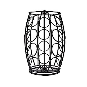K Cup Holder Carousel Coffee Pod Holder Kcup Organizer Coffee Station Coffee Décor K Cup Storage for Counter, Holds 20 Coffee Pods, No Assembly Required, Black
