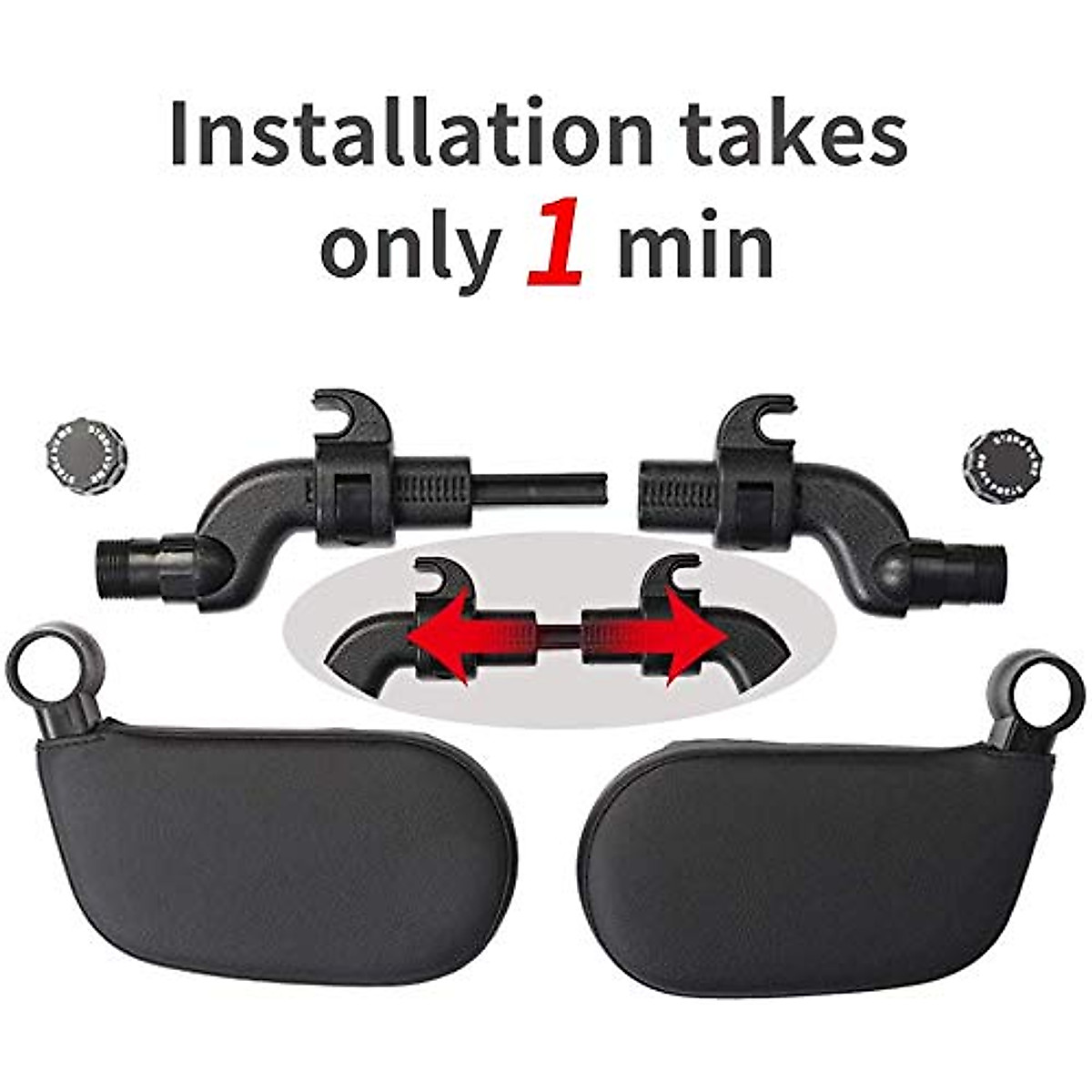 STYLOOC Car Seat Headrest Pillow, Car Seat Pillow Headrest Support Neck Pillow Head Protection Cervical Spine Adjustable on Both Sides Telescopic Version PU Leather Universal for Kids Adults Travel