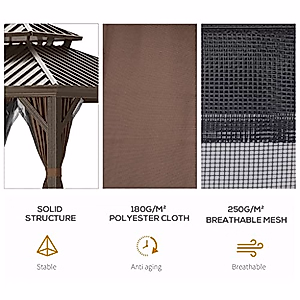 ZZBJ 12'x12' Metal Roof Gazebo Canopy with Curtains and Netting, Outdoor Hardtop Gazebo with Aluminum Frame for Backyards