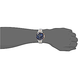 Bulova Men's Marine Star Series C Two-Tone Rose Gold Stainless Steel 6-Hand Chronograph Quartz Watch, Blue Dial Style: 98B301