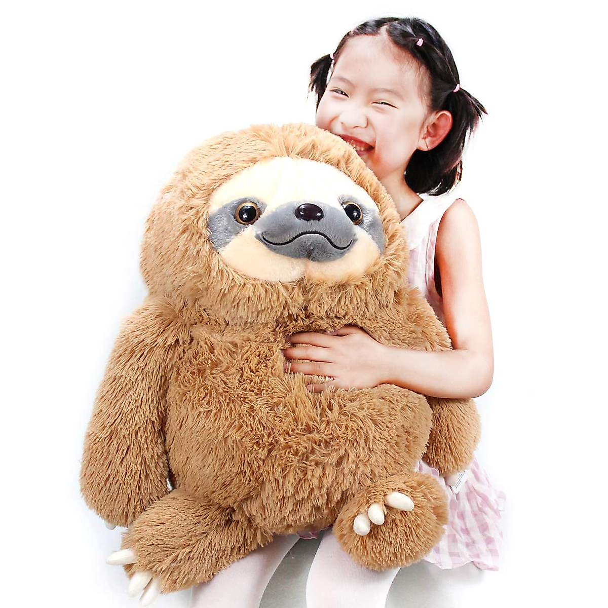 Winsterch Large Fluffy Sloth Stuffed Animal,Plush Stuffed Animals,Big Stuffed Plush Sloth Toy,Birthday Christmas for Kids Boys Girls,Cute Sloth Plushies Toy