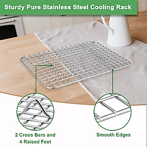 Homikit 2 Pack Wire Baking Rack, Stainless Steel 12" x 9" Bake Grill Rack for Cooking Roasting Grilling, Mesh Cooling Rack for Cookie Cake Bacon Meat Resting, Oven & Dishwasher Safe