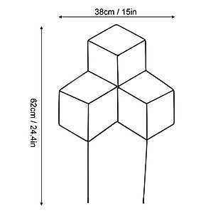 Metal Plant Trellis, Garden Trellis for Climbing Plants, Plant Metal Support Wire Decorative, Climbing Plants Vine Stem Support Wire Iron Holder Rack Black, for Flower Vegetables Rose Vine Pea Ivy