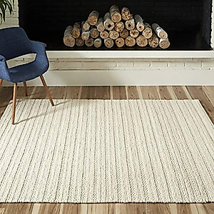Momeni Andes Wool and Viscose Area Rug, 7'9" X 9'9", Ivory