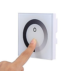 Single Color Touch Panel Dimmer Wall Switch Controller LED Light Strip, Input-DC 12V-24V, Output-DC 12V-24V(White)