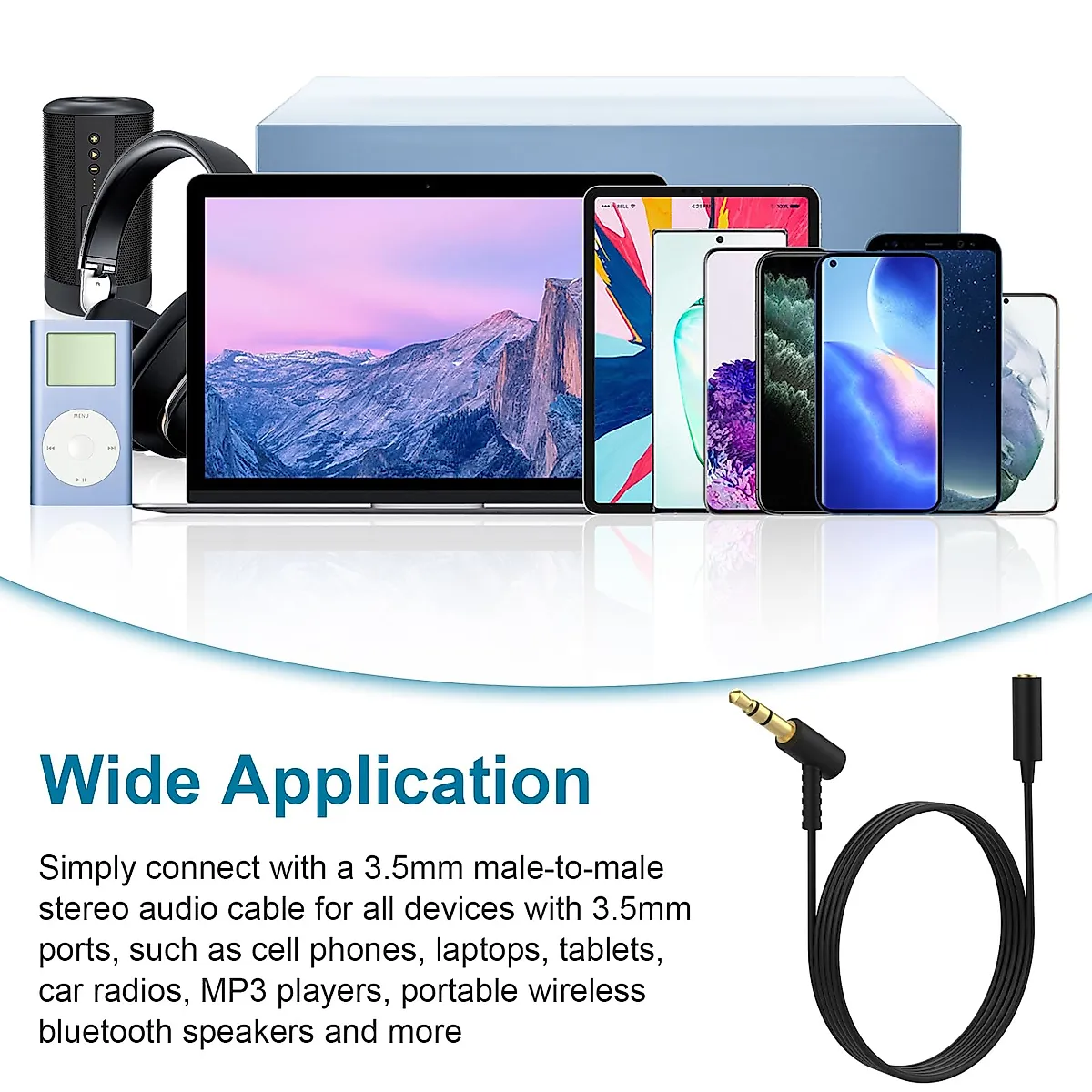 Headphone Extension Cable Compatible with Bose QuietComfort QC45 QC35II QC35 QC25 NC700 Headphones, 3.5mm Male to Female Stereo Audio Cable for Phone, PS4, Switch, Tablets (4ft)