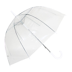UNIWARE 23" Dome Straight Auto Open Umbrella, 23", Fashion Umbrella, Compact Automatic Rain Umbrella,Clear, Transparent (Clear)