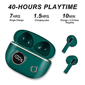 LHBHT Bluetooth Wireless Earbuds,Noise Cancelling True Wireless Earbuds,Touch Control Earbud & in-Ear Earbuds,Earbuds Includes Compact Type C Charging Case Fast Charging,Perfect for Work Travel Sport