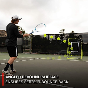 Rukket Tennis Practice Rebounder Net, 4x6 Rebound Wall for Tennis & Racquet Sports Ball, Portable Backboard for Indoor & Outdoor Training