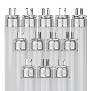 Sunlite 30257 F54T5/835/HO 4 Foot T5 Linear Fluorescent Lamp, 54 Watts, 5000 Lumens, 3500K Neutral White, Miniature G5 Bi-Pin Base, High Performance Straight Tube, 12 Pack