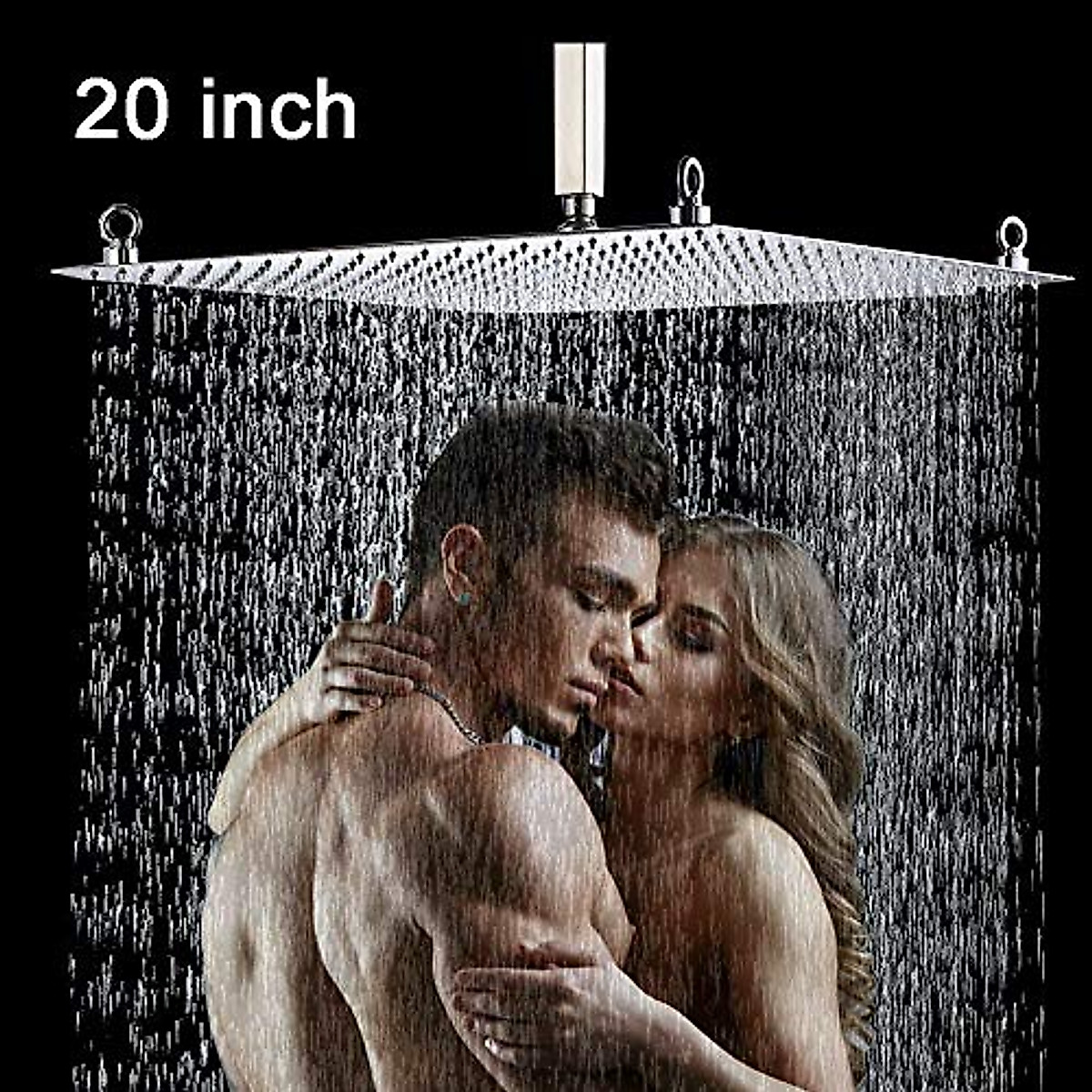 Saeuwtowy 20 inch Large Rainfall Shower Heads High Pressure Stainless Steel Bathroom Rainfall Shower Head Ultra-thin Waterfall Full Body Cover Brushed Nickel Finish