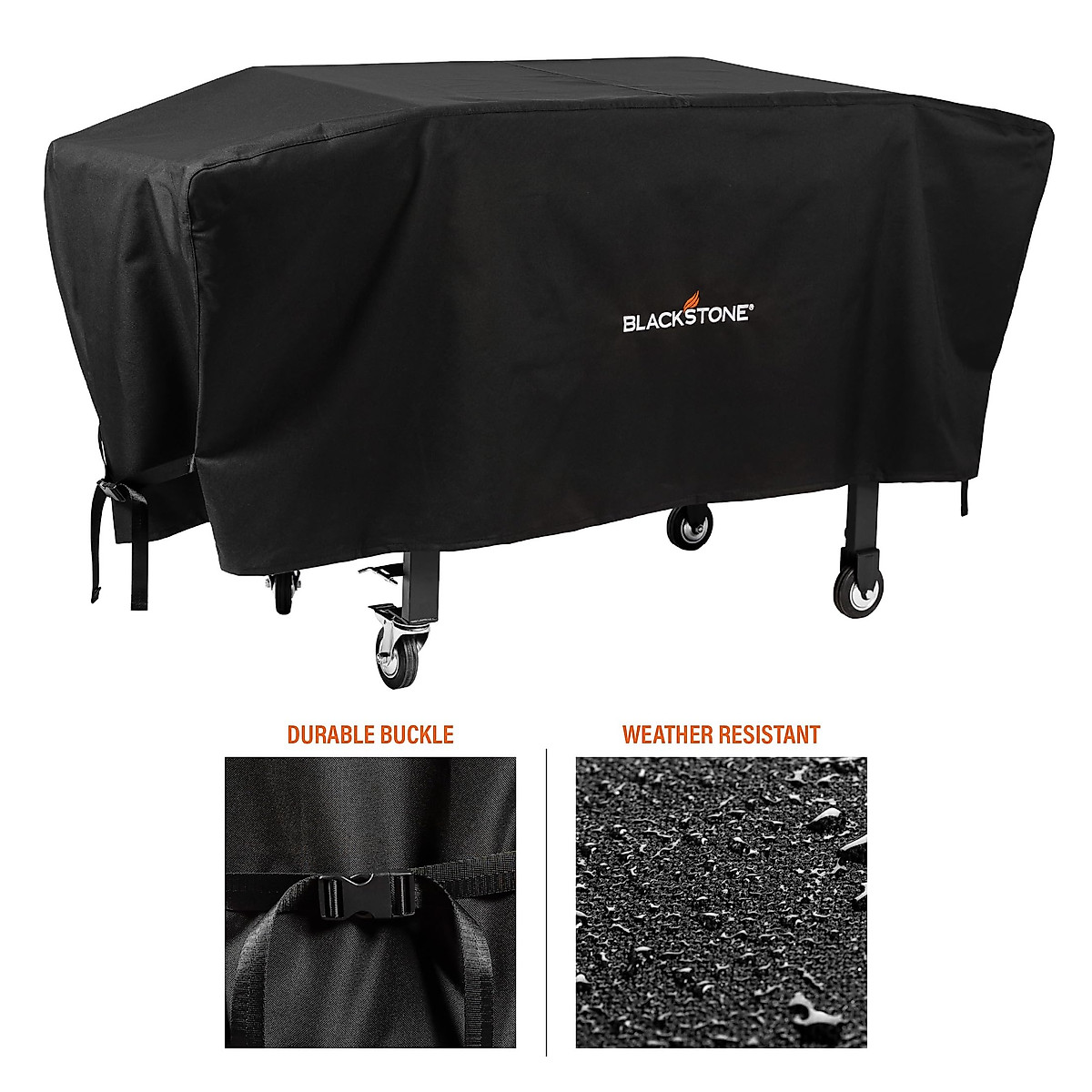 Blackstone 1528 600D Polyester Heavy Duty Flat top Gas Grill Cover, Water Resistant Exclusively Fits 36" Griddle Cooking Station, Black