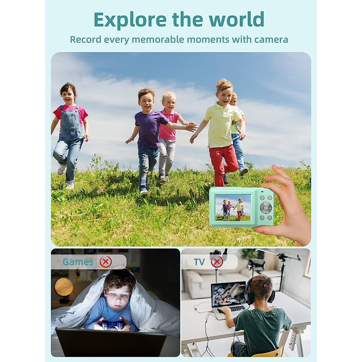 Digital Camera, FHD 1080P, Digital Point and Shoot, 44MP for Vlogging with Anti Shake 16X Zoom, Compact, Small for Kids Boys Girls Teens Students Seniors