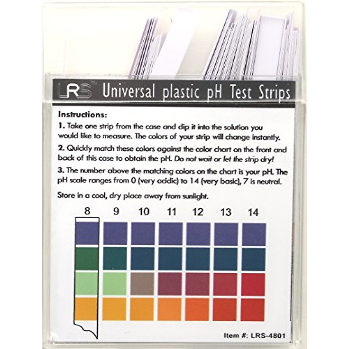Plastic pH Test Strips, Universal Application (pH 0-14), 100 Strips | for Saliva, Soap, Urine, Food, Liquids, Water with Soil Testing, Lab Monitoring, etc.