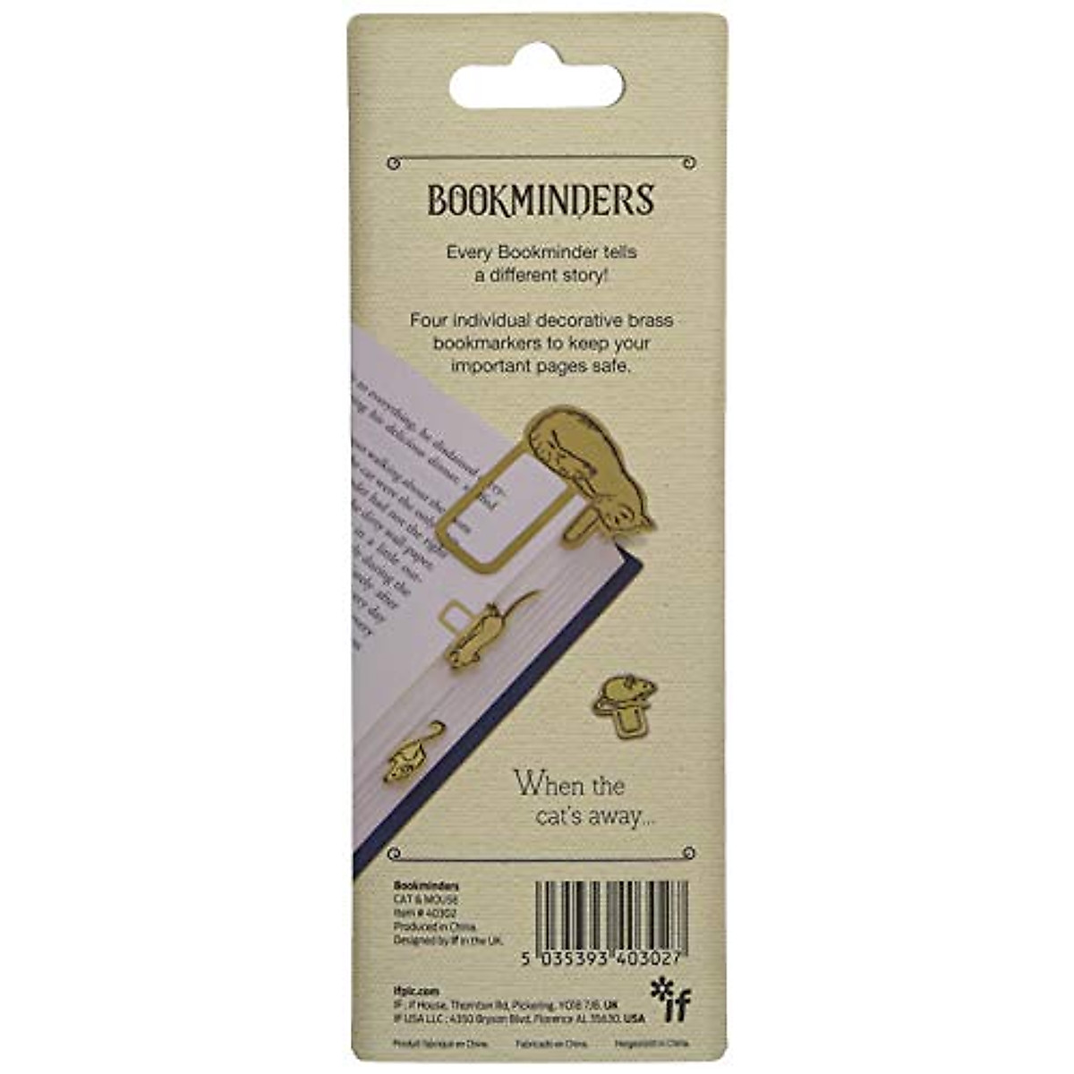 Bookminders Brass Page Markers - Cat & Mouse