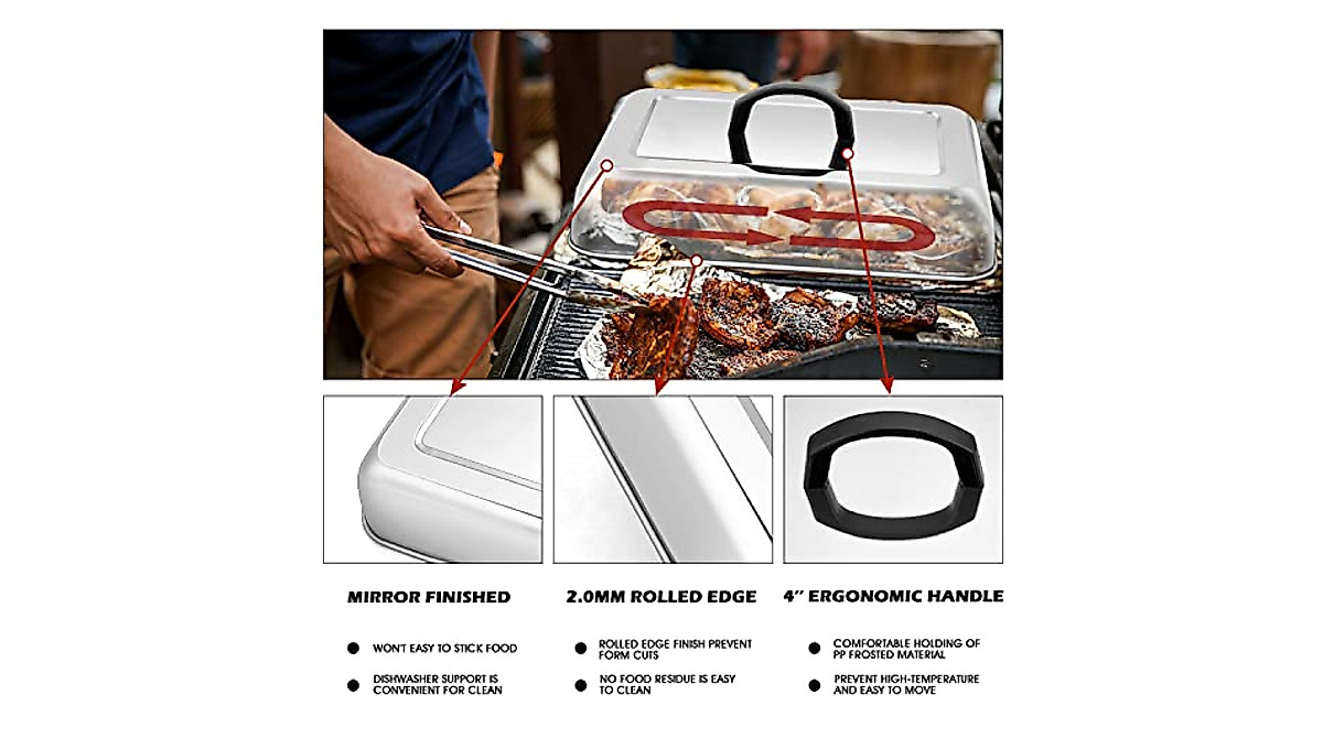 HaSteeL Melting Dome & Burger Press Set for Griddle Cooking