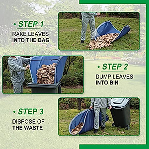 Leaf Collector- Garden Tool, Collapsible Reusable yard waste collector，leaf pickup, leaf loader，Heavy duty tote, Foldable Dustpan