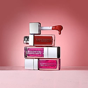 Nobeka 2 PCS Plumping Lip Glow Oil(CHERRY), Clear Tinted Lip Gloss Set, Moisturize Nourish and Enhance Your Lips with a Natural Long-Lasting Shine - Perfect for Any Occasion