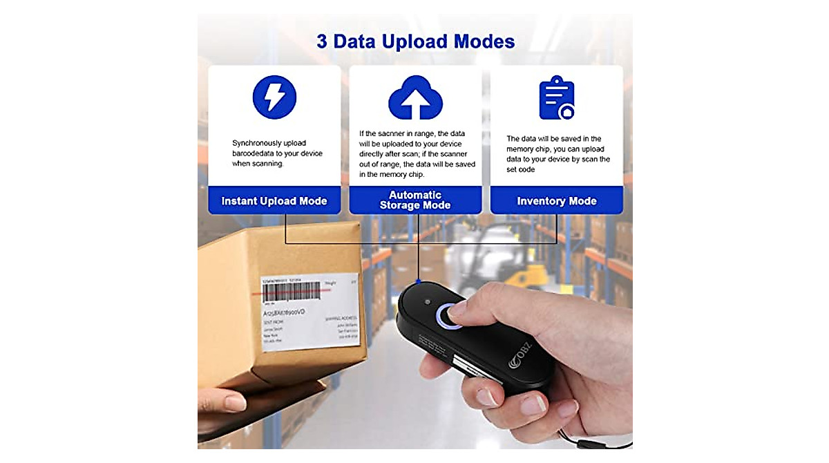 Mini 2D Wireless Barcode Scanner - Portable 1D/2D QR Code Scanner