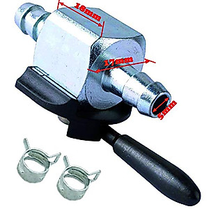 1/4" Inline Fuel Shut Off Valve for Gas Diesel Petrol Replacement for Scag 48568 Oregon 07-403 (1 valve, 1 fuel line, 2 clamp), by NAKAO